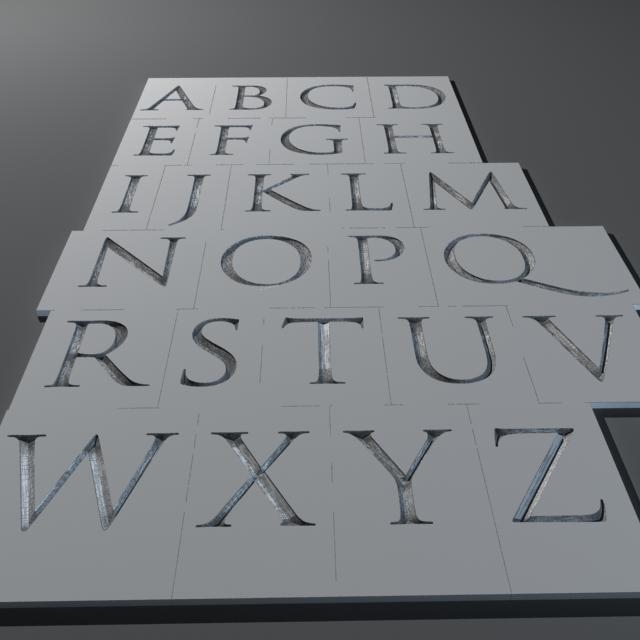 3d model capitalis monumentalis font
