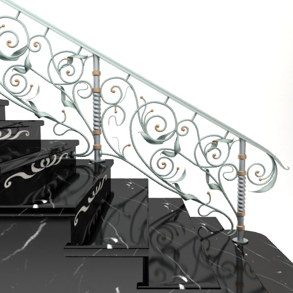 classical handrail 3d max