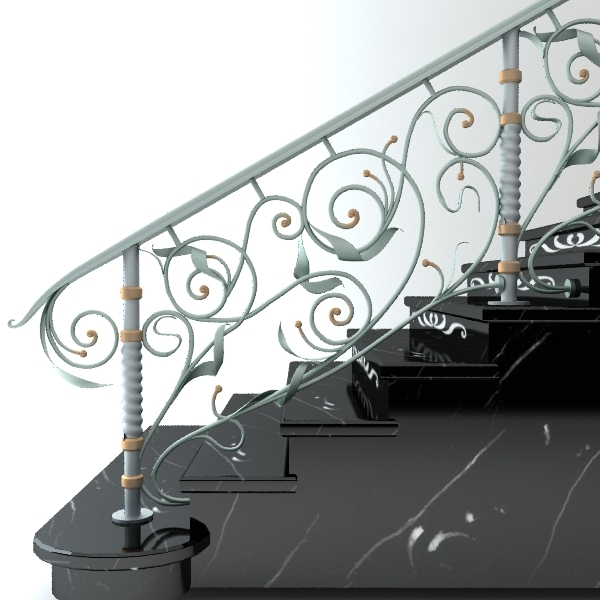 classical handrail 3d max