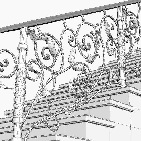 classical handrail 3d max