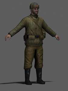 3d german zombie man