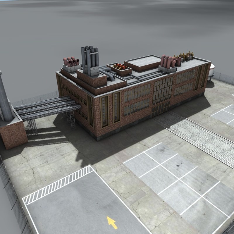 3d model of factory complex