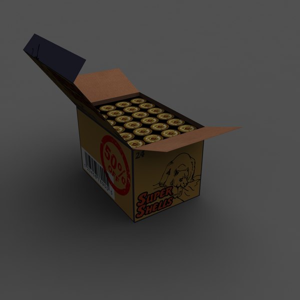 box shotgun shells 3d model