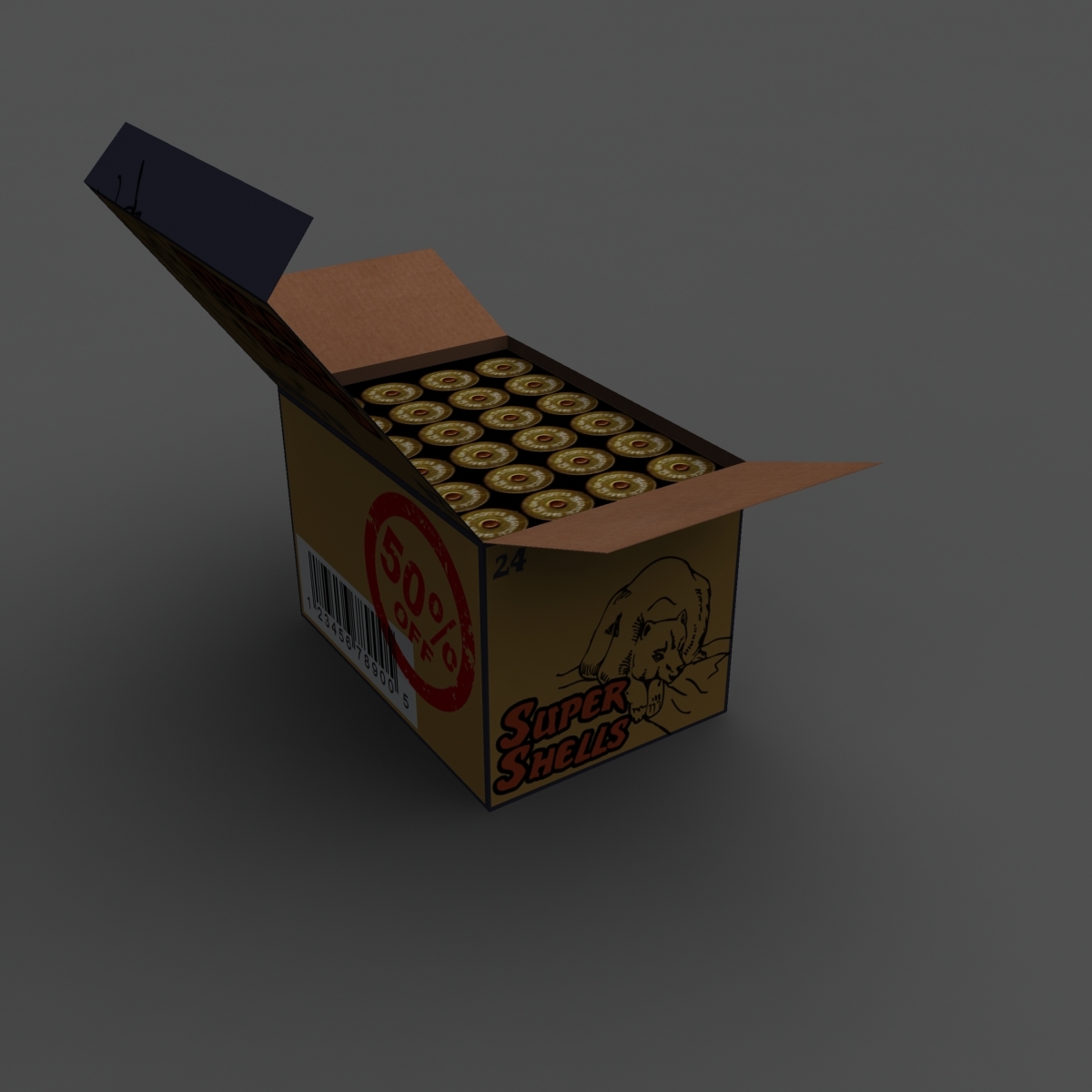 box shotgun shells 3d model