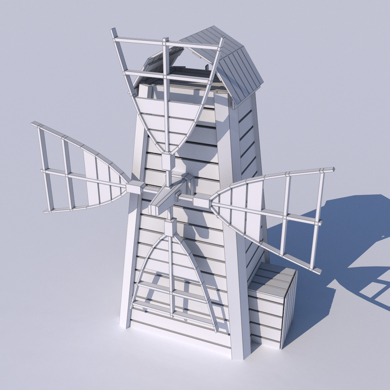 windmill wood 3d model
