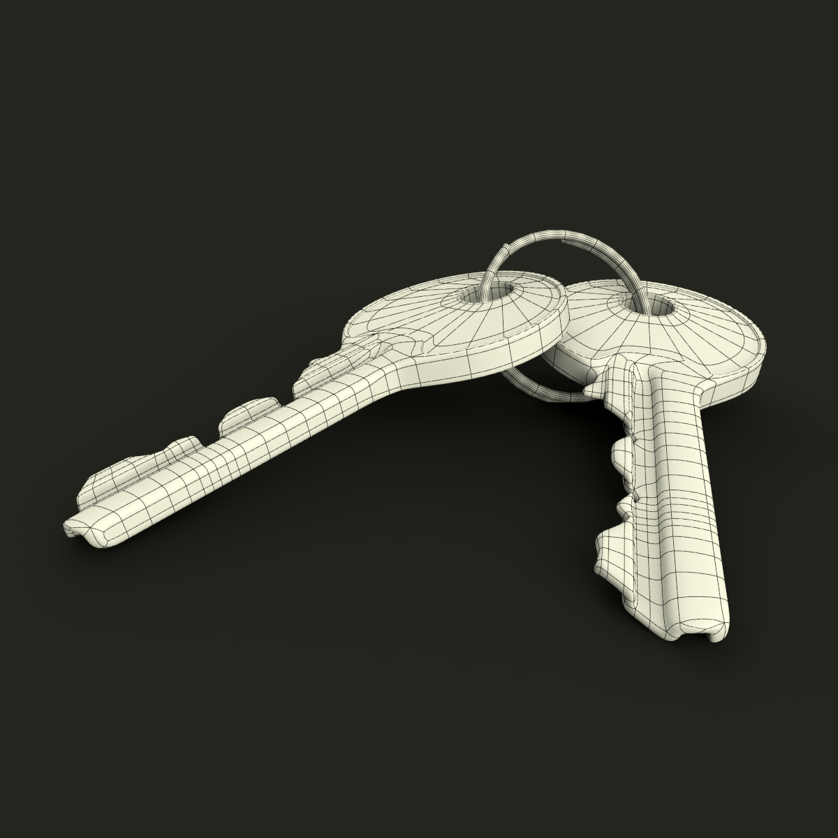 3d padlock key model