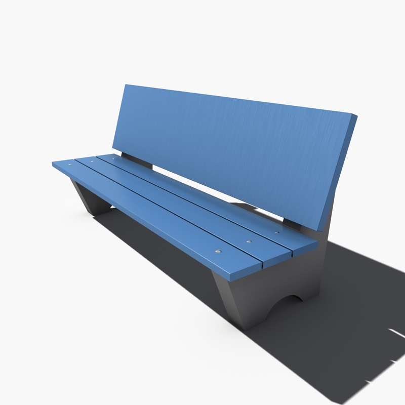 bus stop bench 3d obj