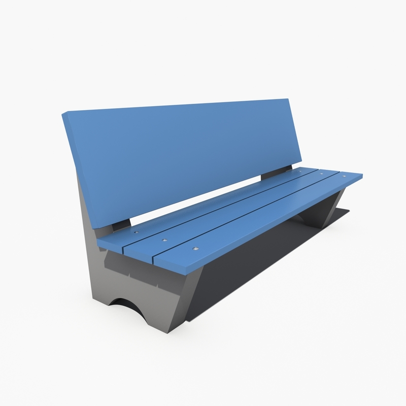 bus stop bench 3d obj