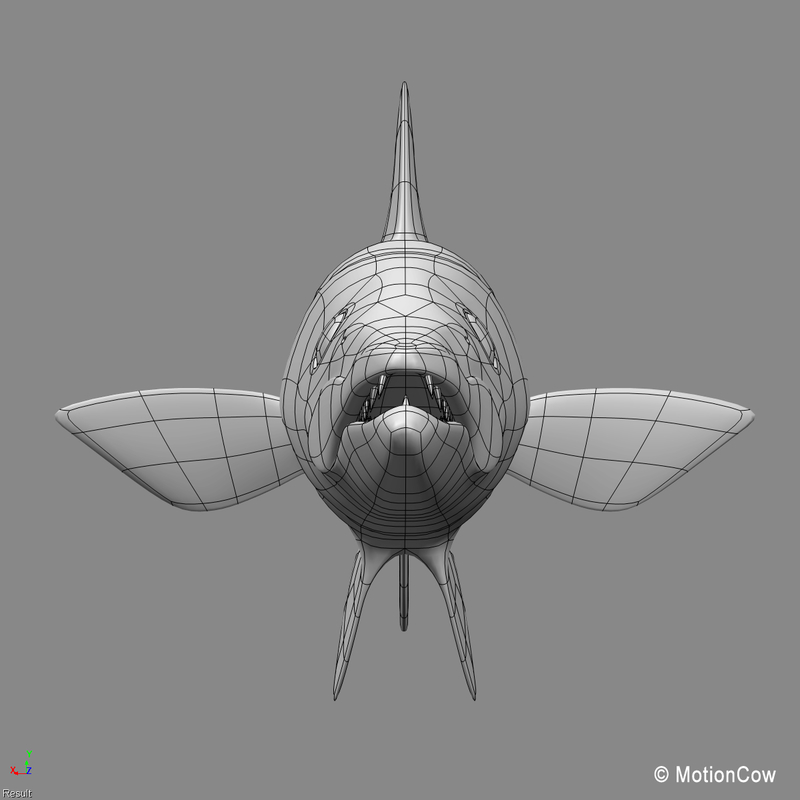 realistic barracuda fish 3d lwo