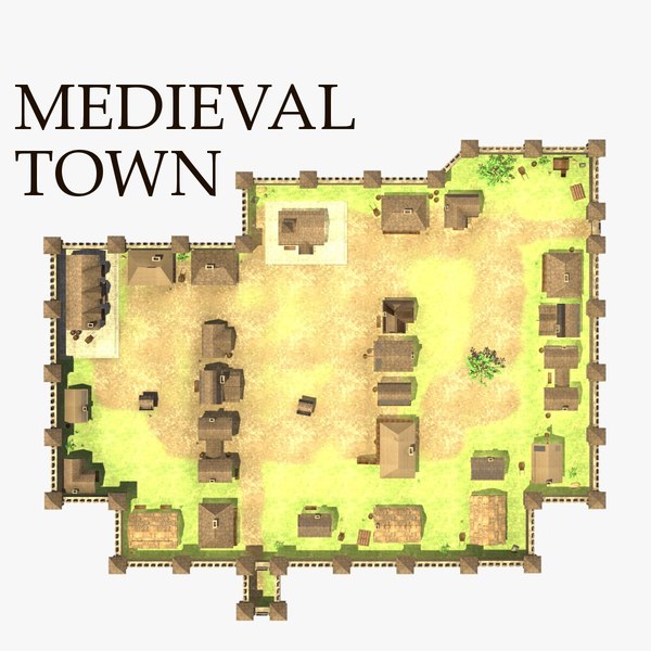 3d medieval town model