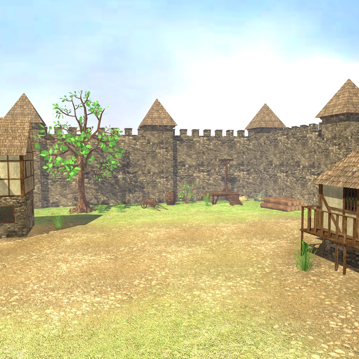 3d medieval town model