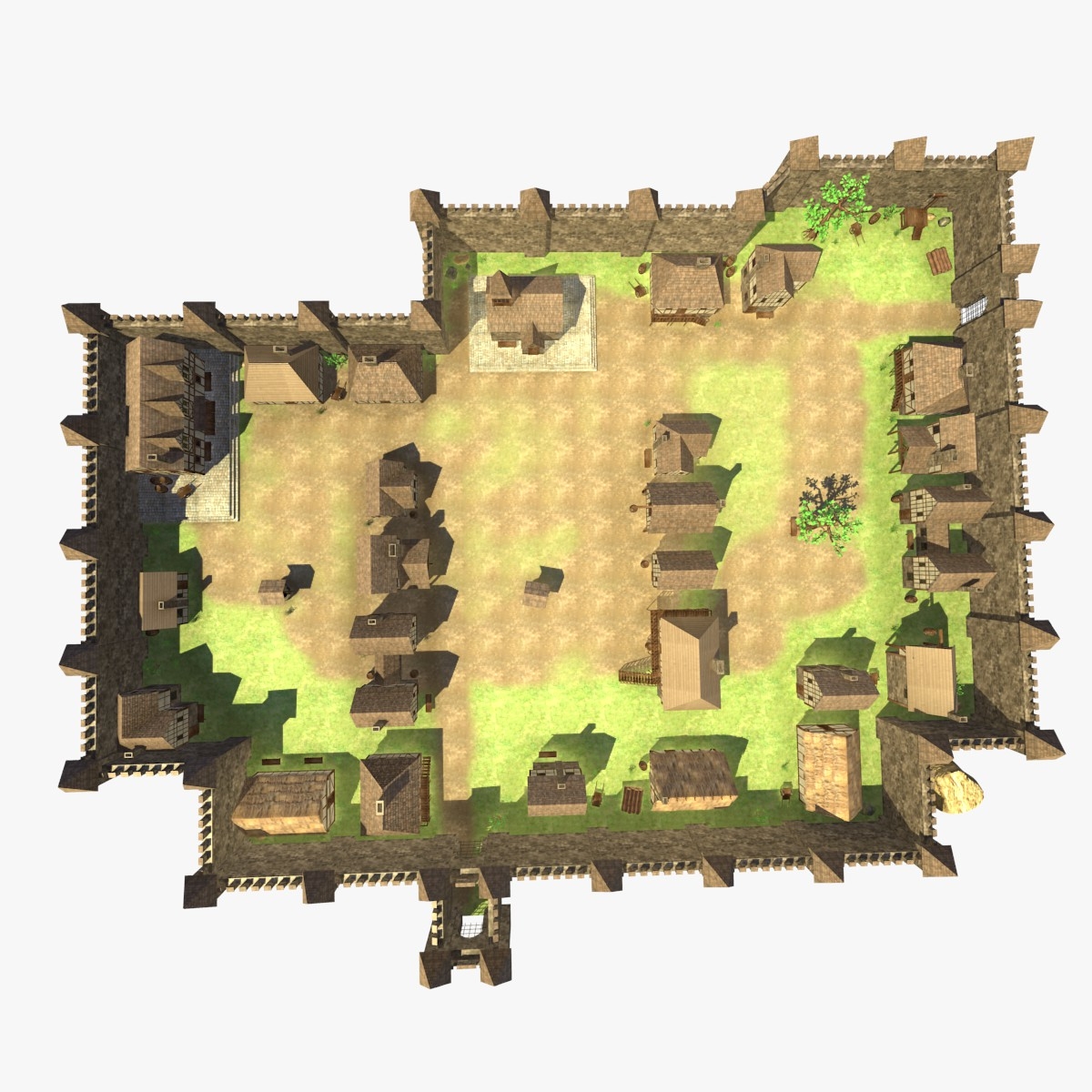 3d medieval town model