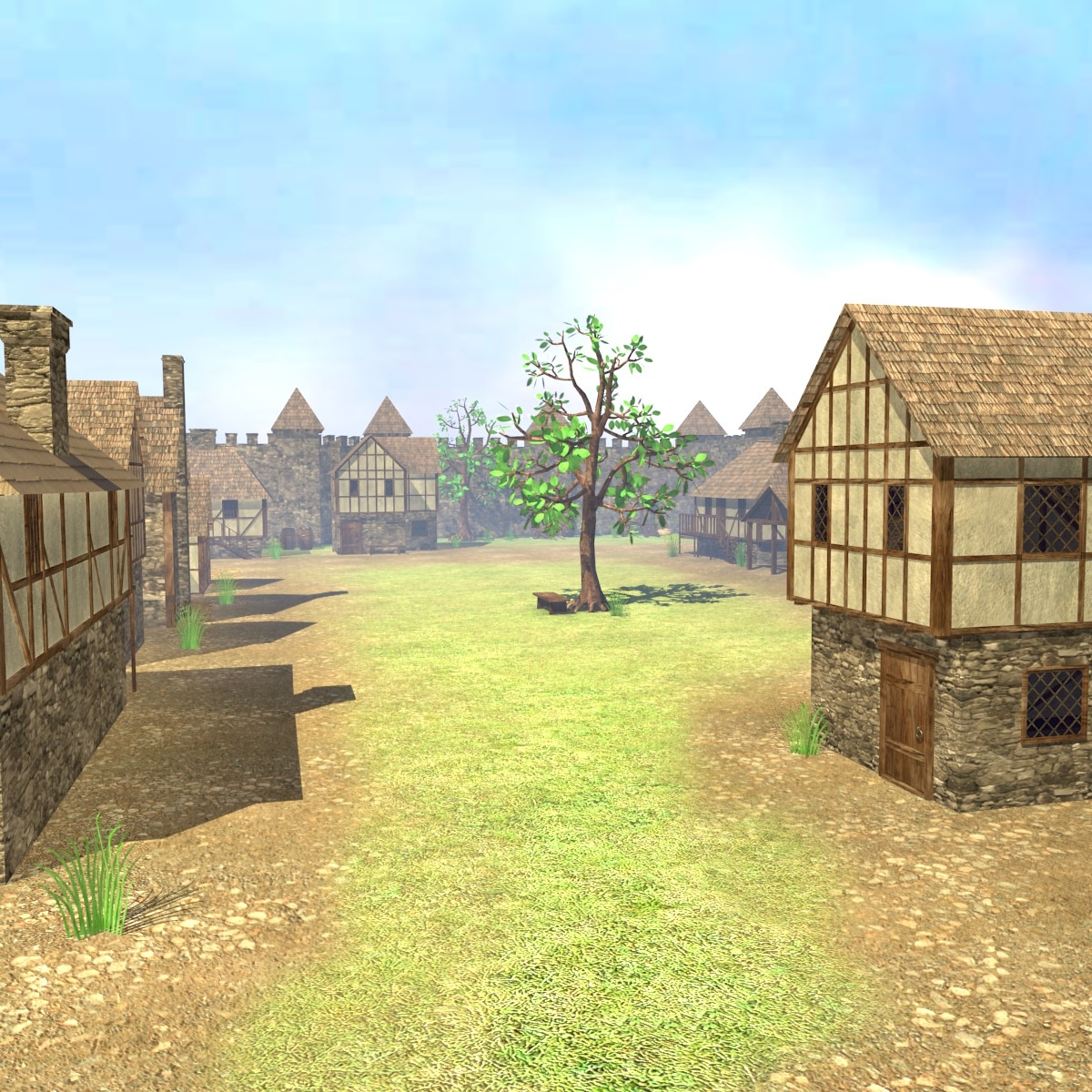 3d medieval town model