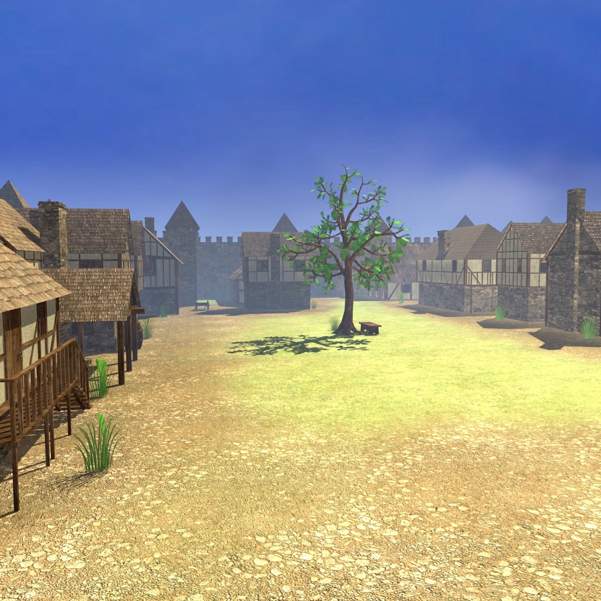 3d medieval town model