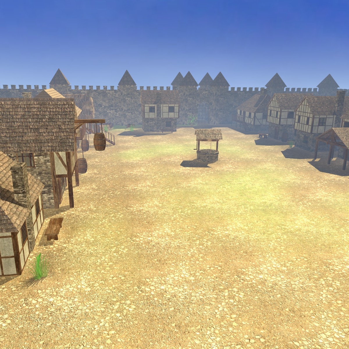 3d medieval town model