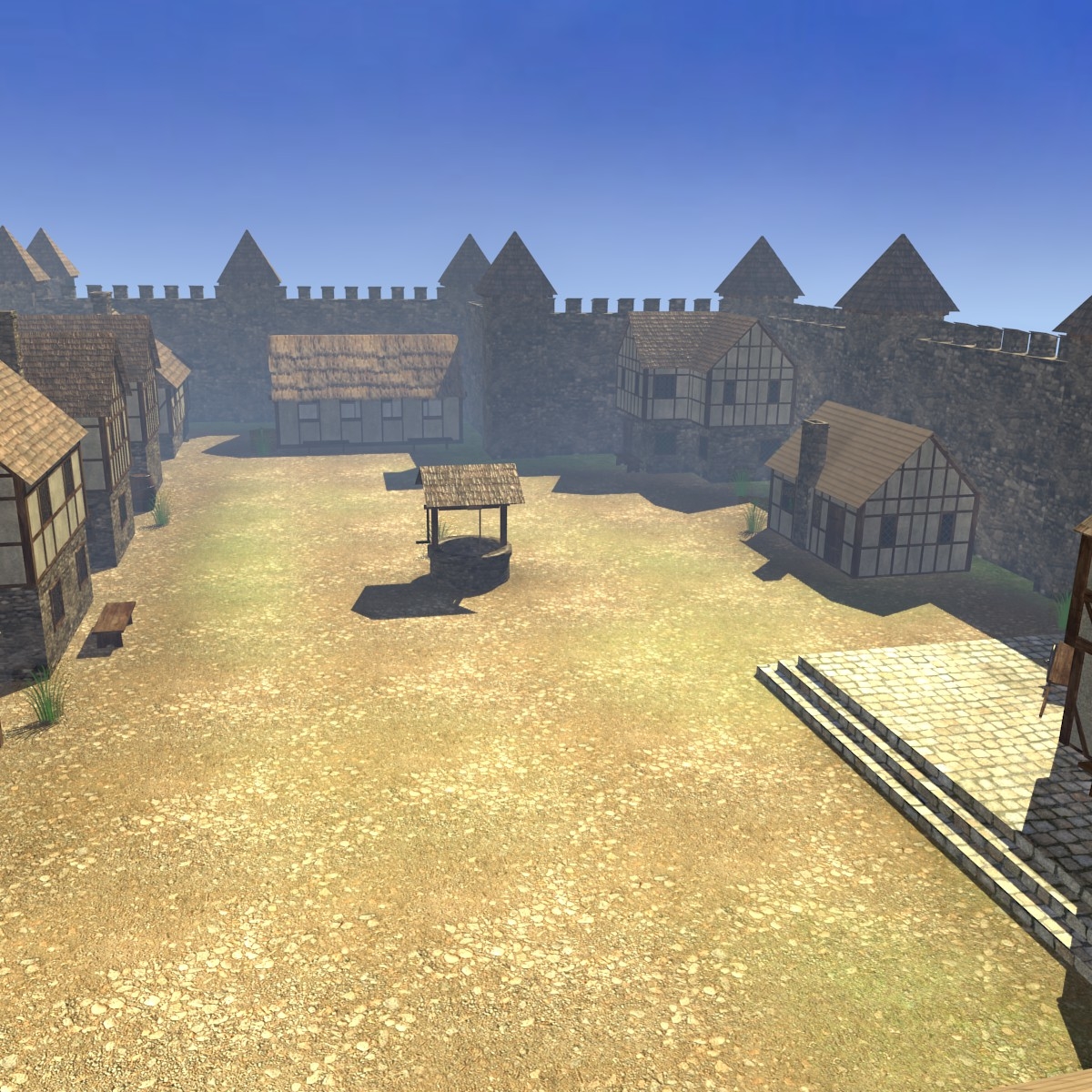 3d medieval town model