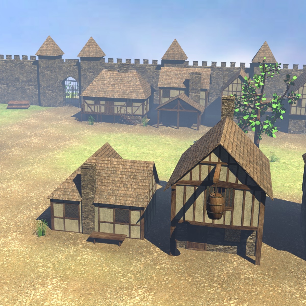 3d medieval town model