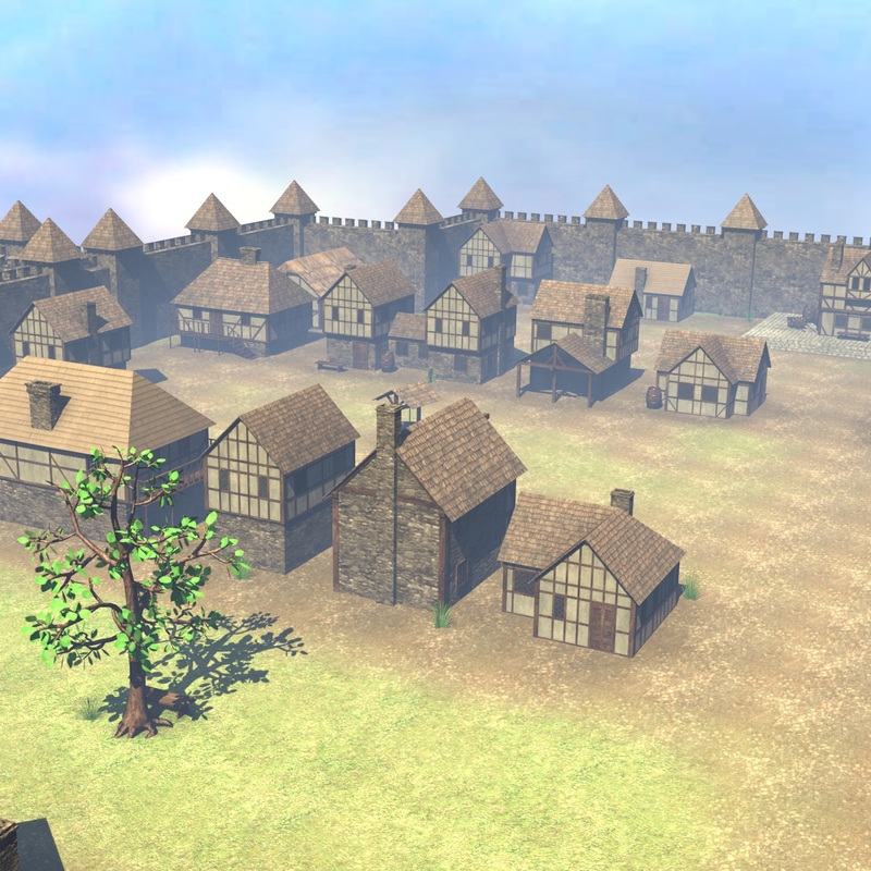 3d medieval town model