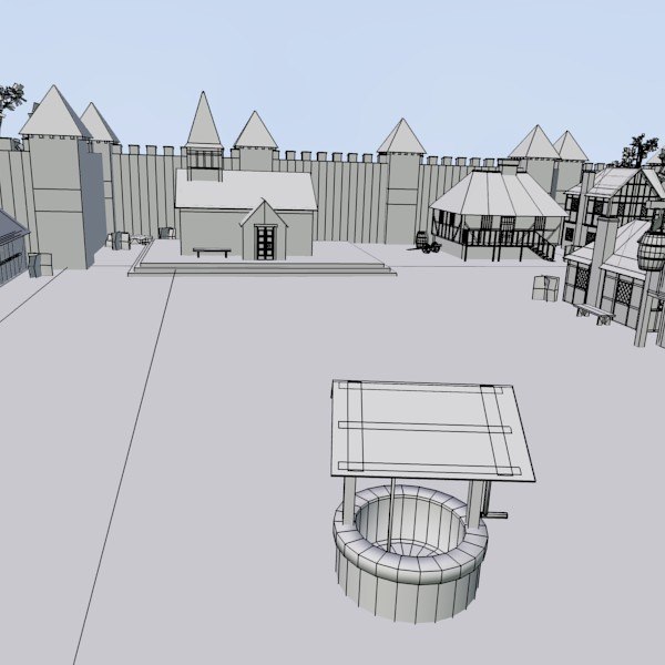 3d medieval town model