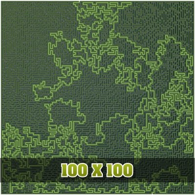100x100 rectangular maze 3d 3ds