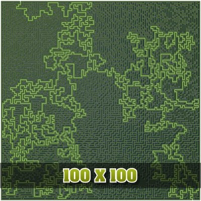 100x100 rectangular maze 3d 3ds