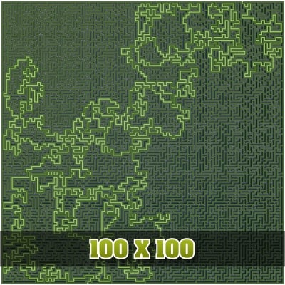 100x100 rectangular maze 3d 3ds