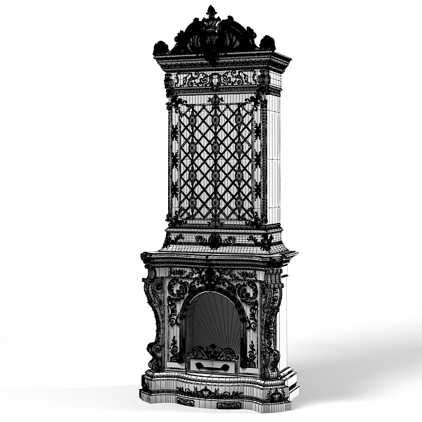 classic baroque tall 3d model