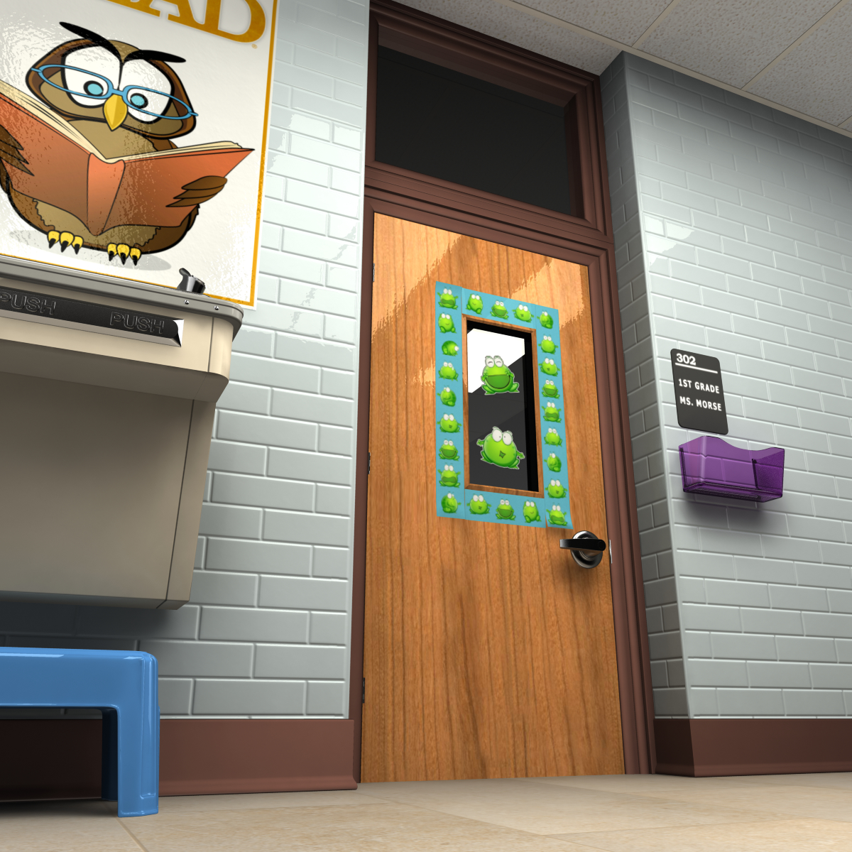 3ds classroom doorway door hallway