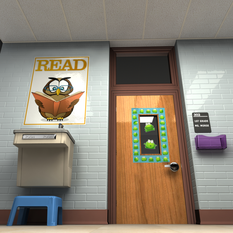 3ds classroom doorway door hallway