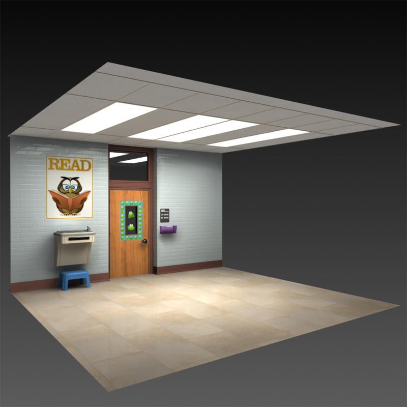3ds classroom doorway door hallway