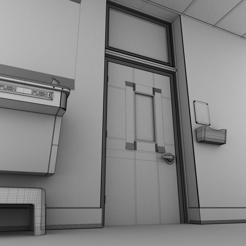 3ds classroom doorway door hallway