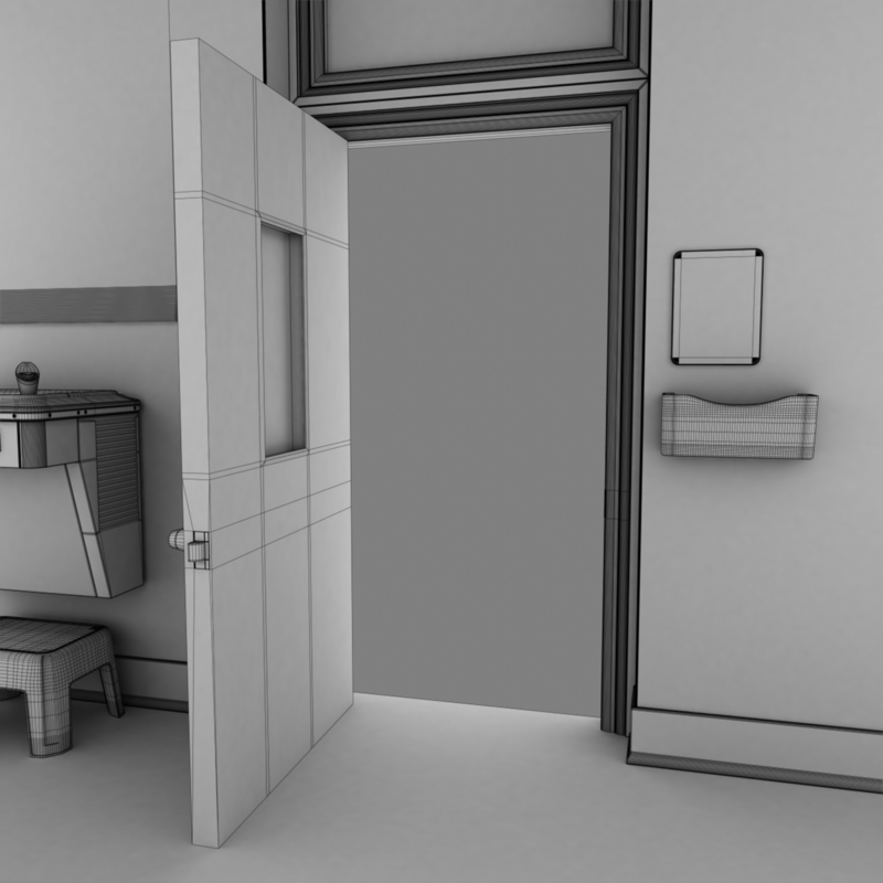 3ds classroom doorway door hallway
