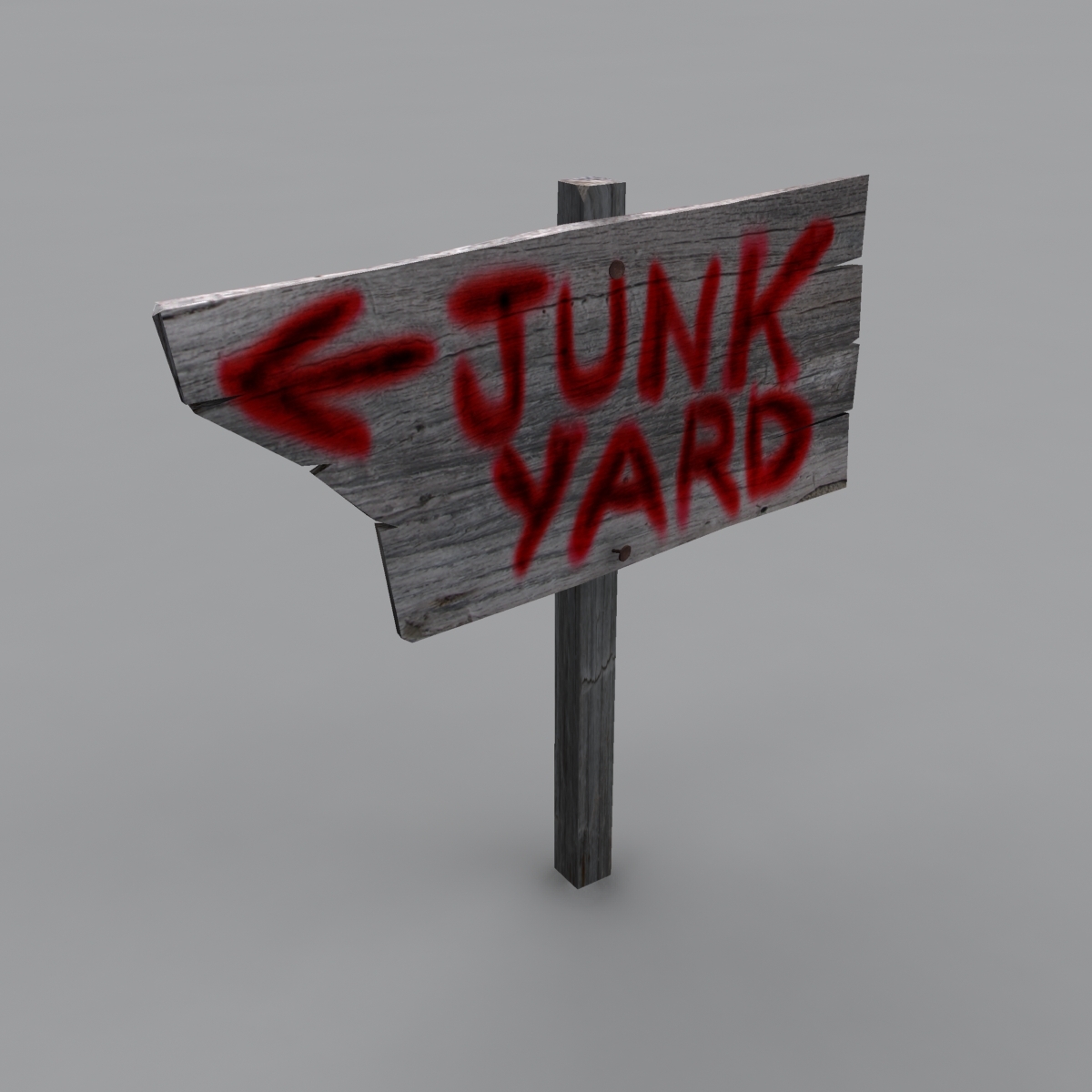 3d old direction sign model