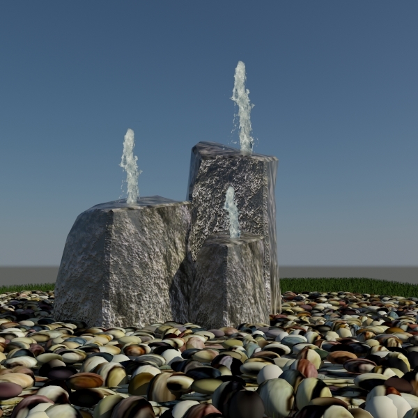 3d model rock water fountain