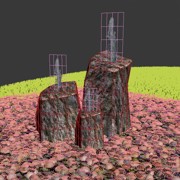 3d model rock water fountain