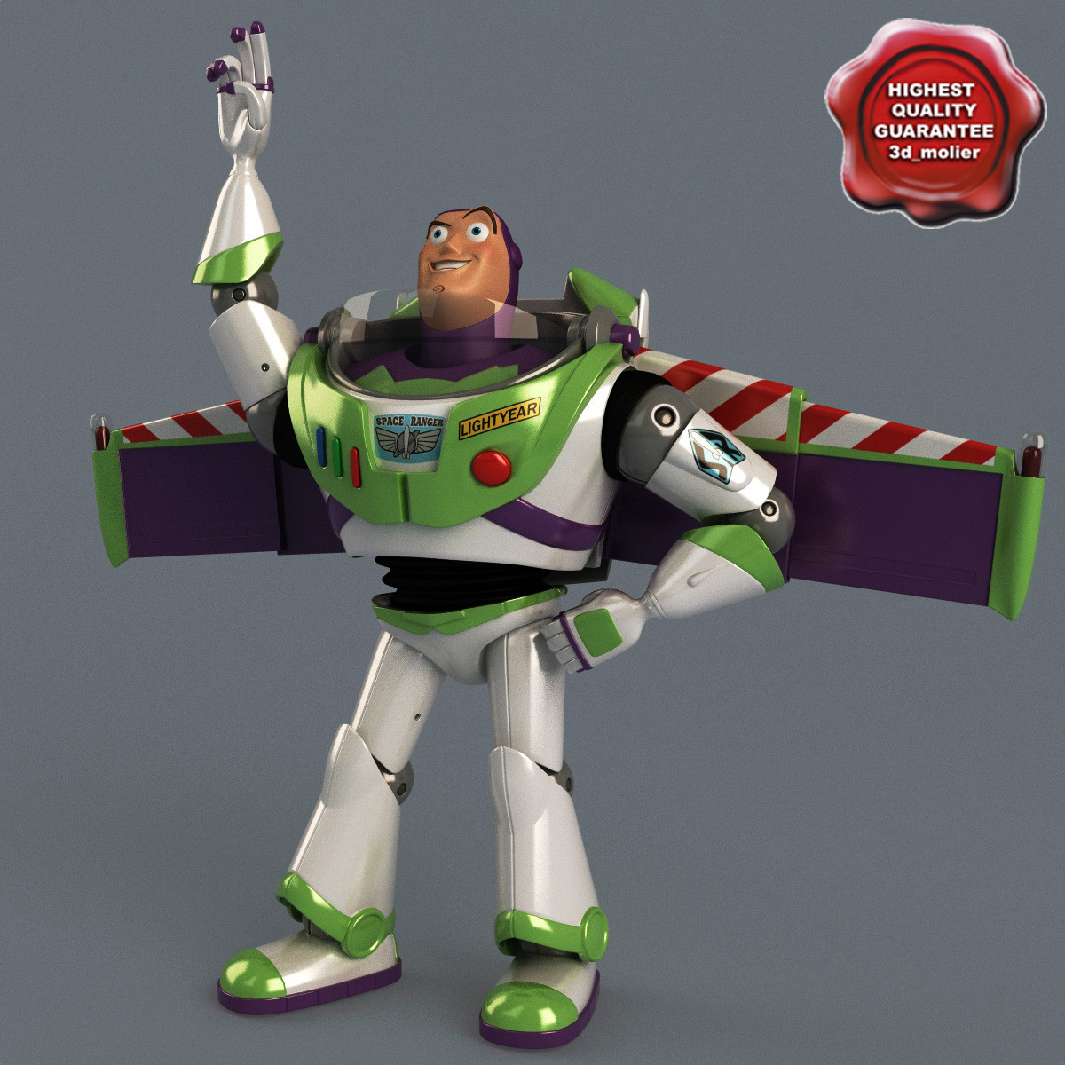 buzz lightyear pose 3 3d model