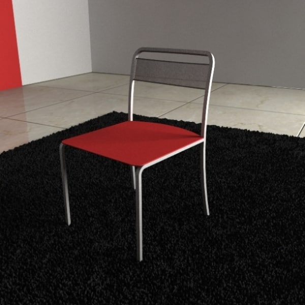 chair steel materials 3d model