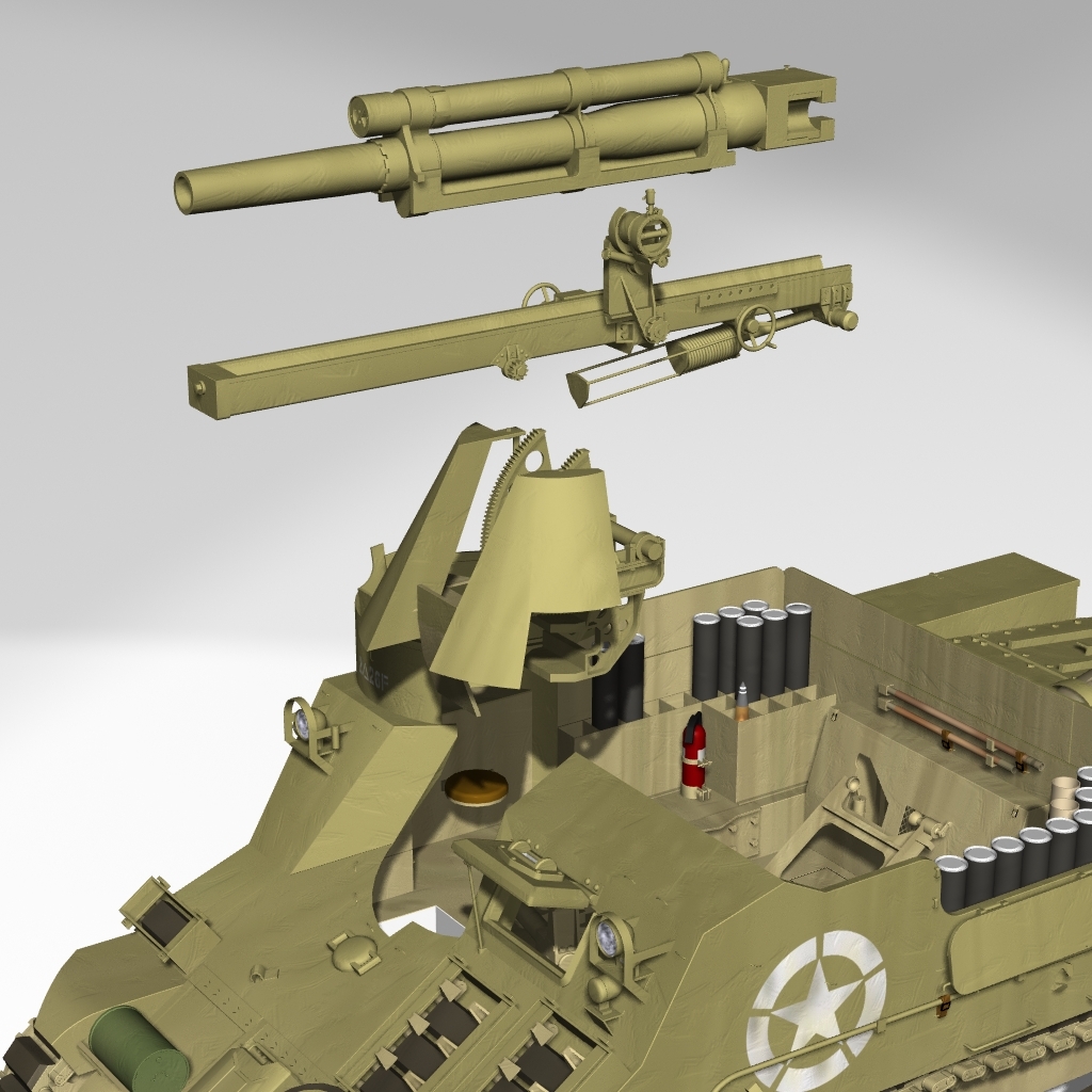 3d model artillery m7