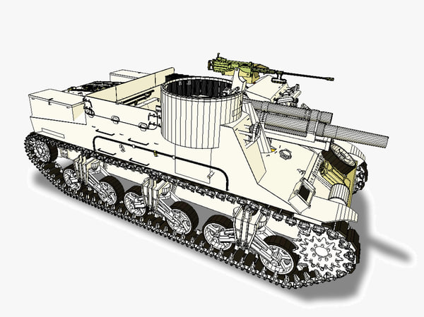3d model artillery m7