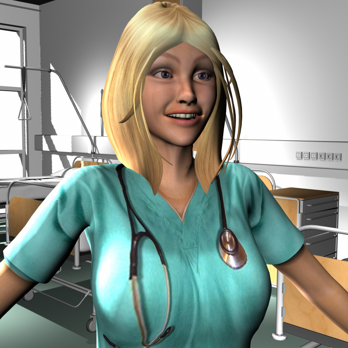 female medical staff 3d ma