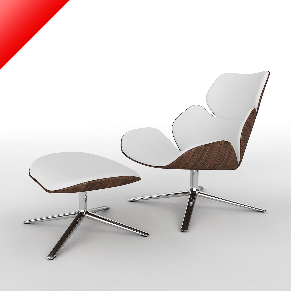 3d shrimp lounge chair ottoman