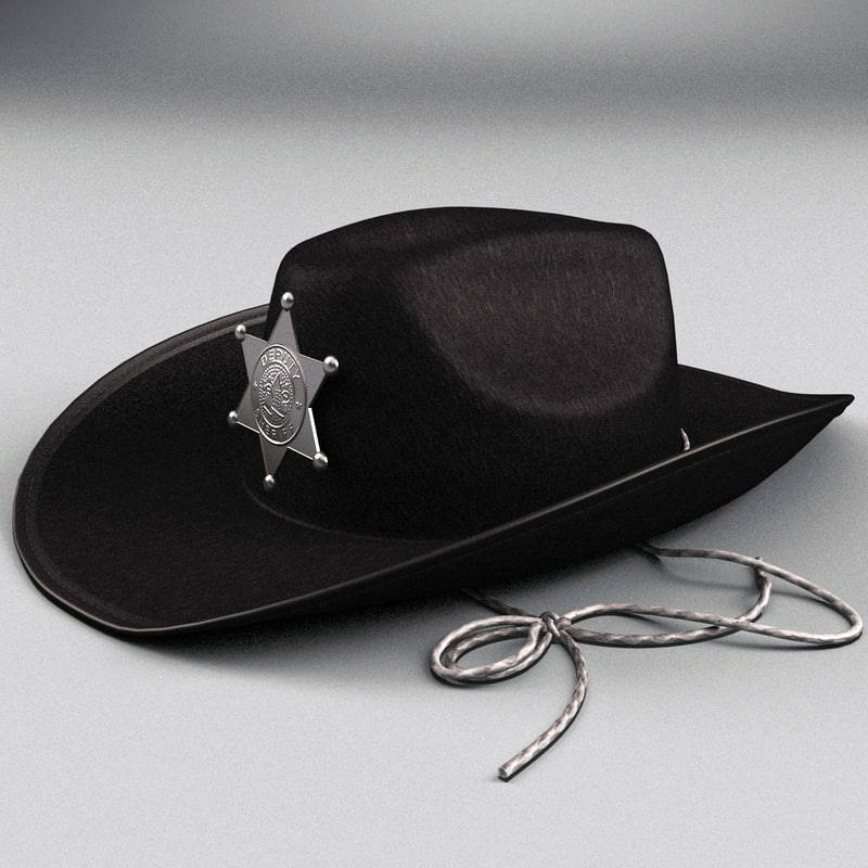 black sheriff hat 3d model