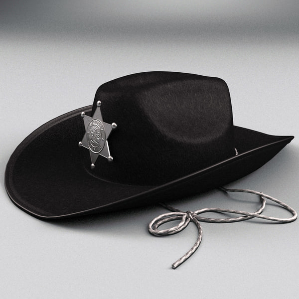 black sheriff hat 3d model
