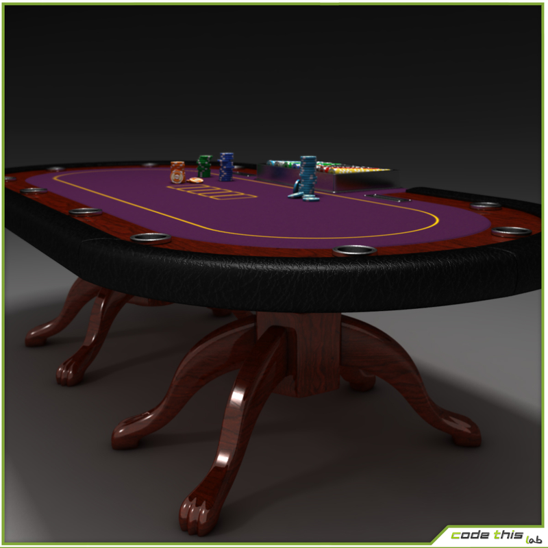casino poker cards table 3d model