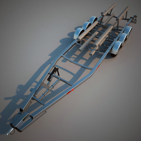 boat trailer v2 3d obj
