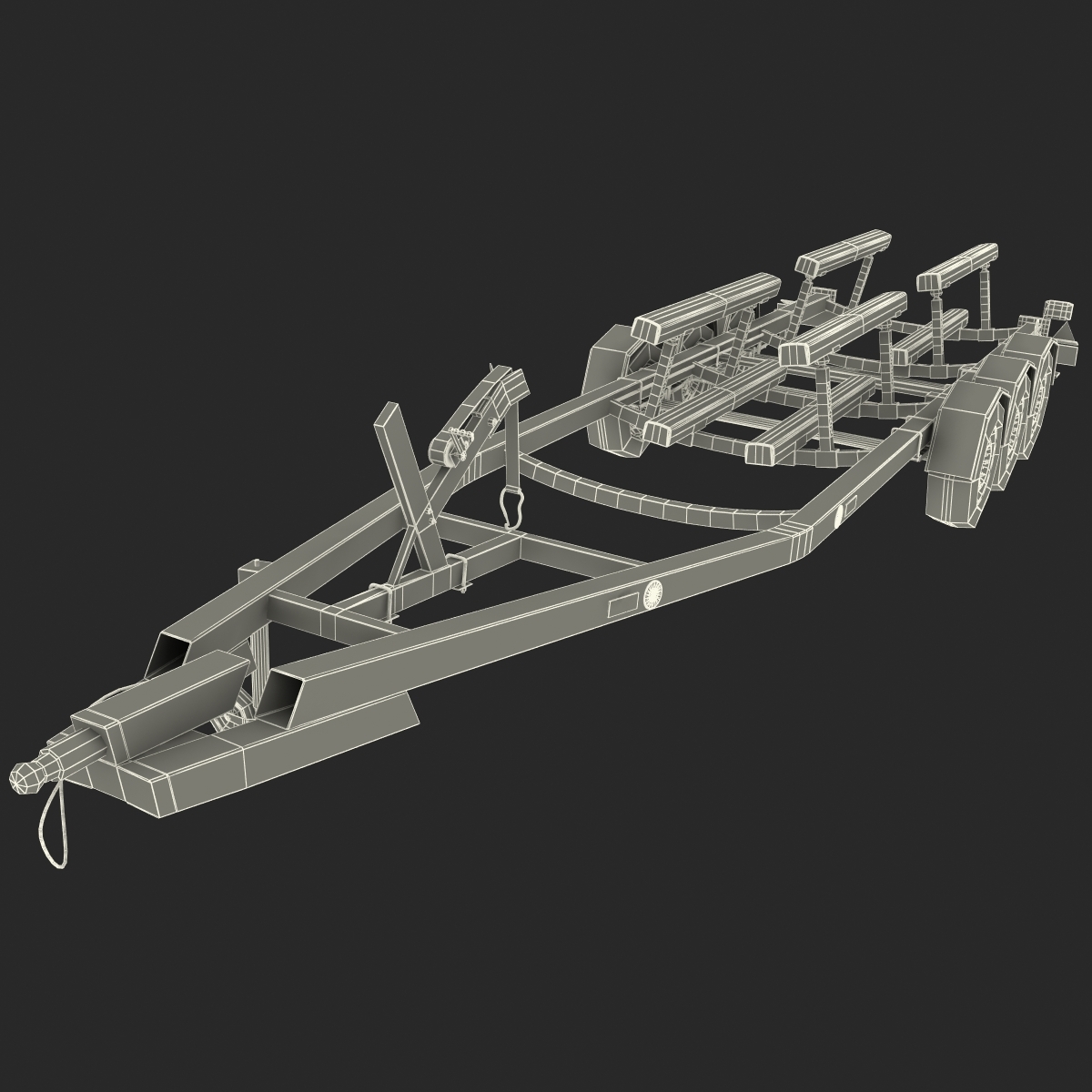 boat trailer v2 3d obj