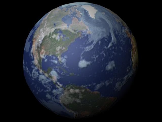3d Mapped Rotating Earth Model 