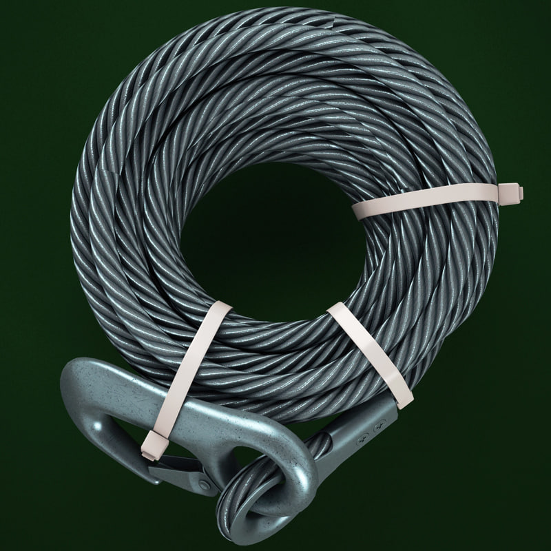 steel wire rope 3d model
