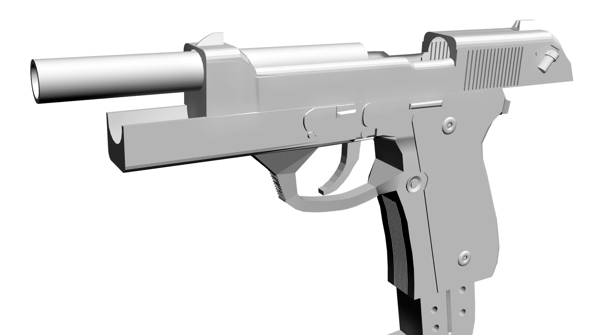pistol separate parts 3d model