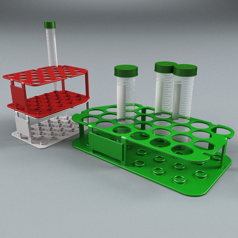 plastic vials racks 3d model